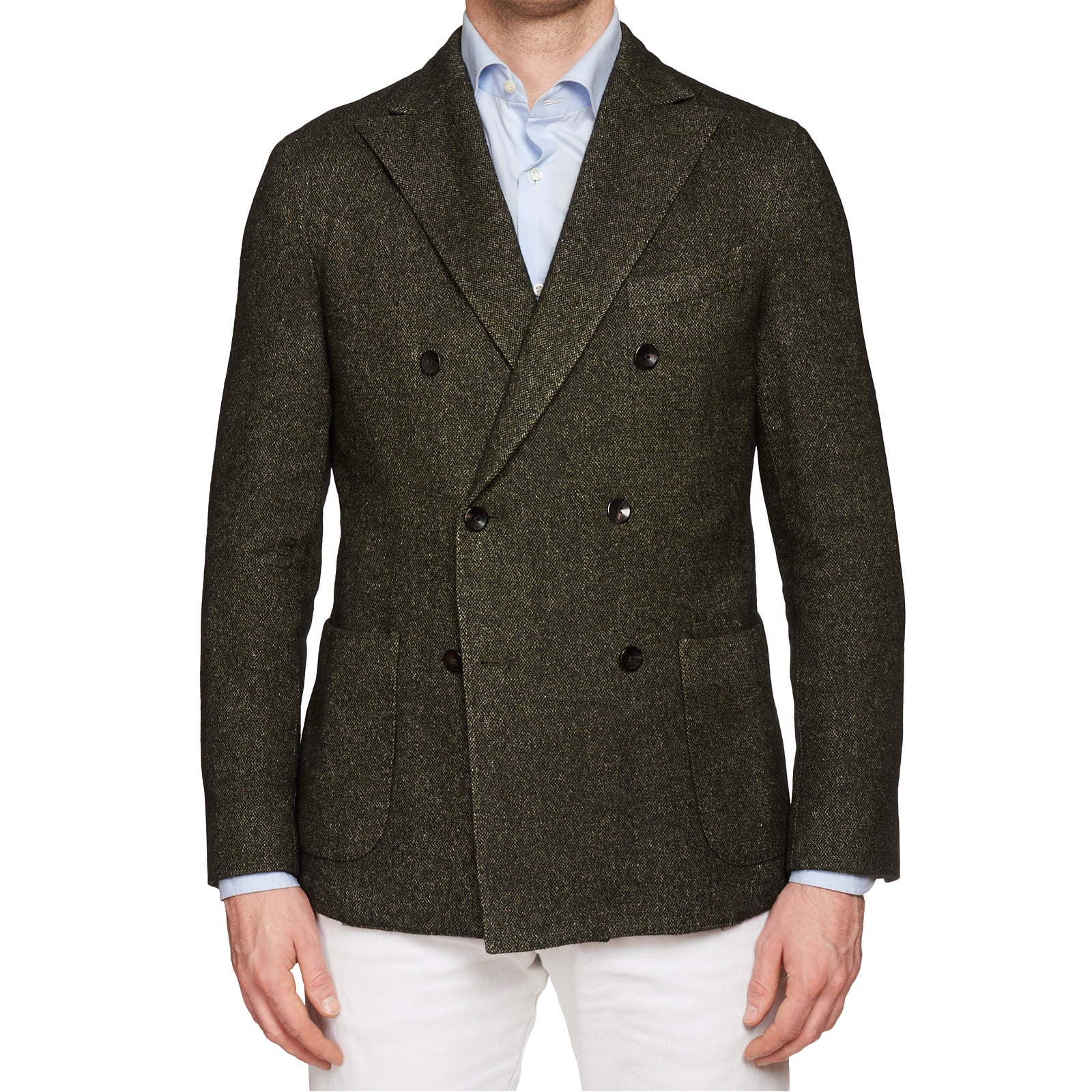 BOGLIOLI "K.Jacket" Green Wool-Silk-Linen-Cashmere Unlined DB Jacket E