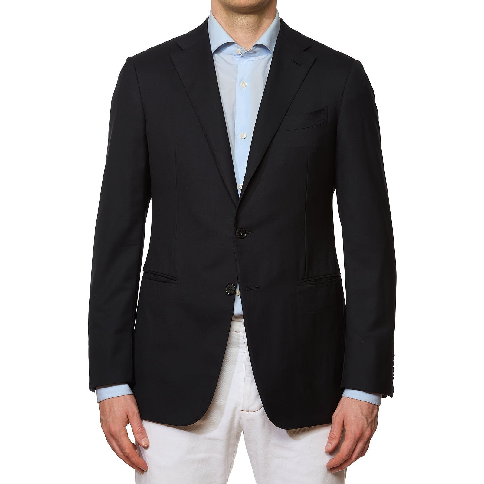 D'AVENZA for Vannucci Black Wool Super 130's Jacket Blazer EU 48 NEW U