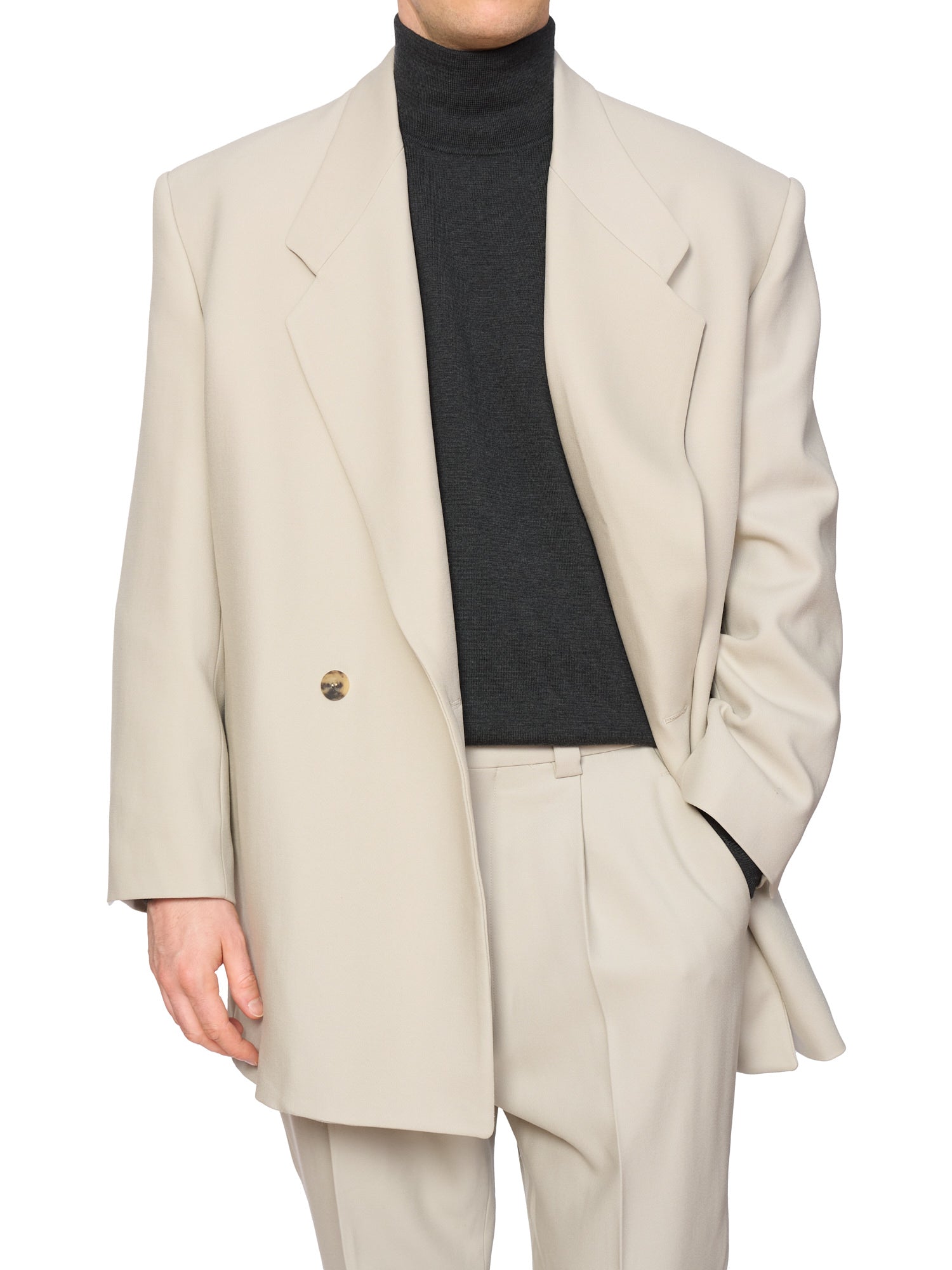 FEAR OF GOD Eternal Beige Wool Double Breasted Suit Jacket EU 50 NEW U