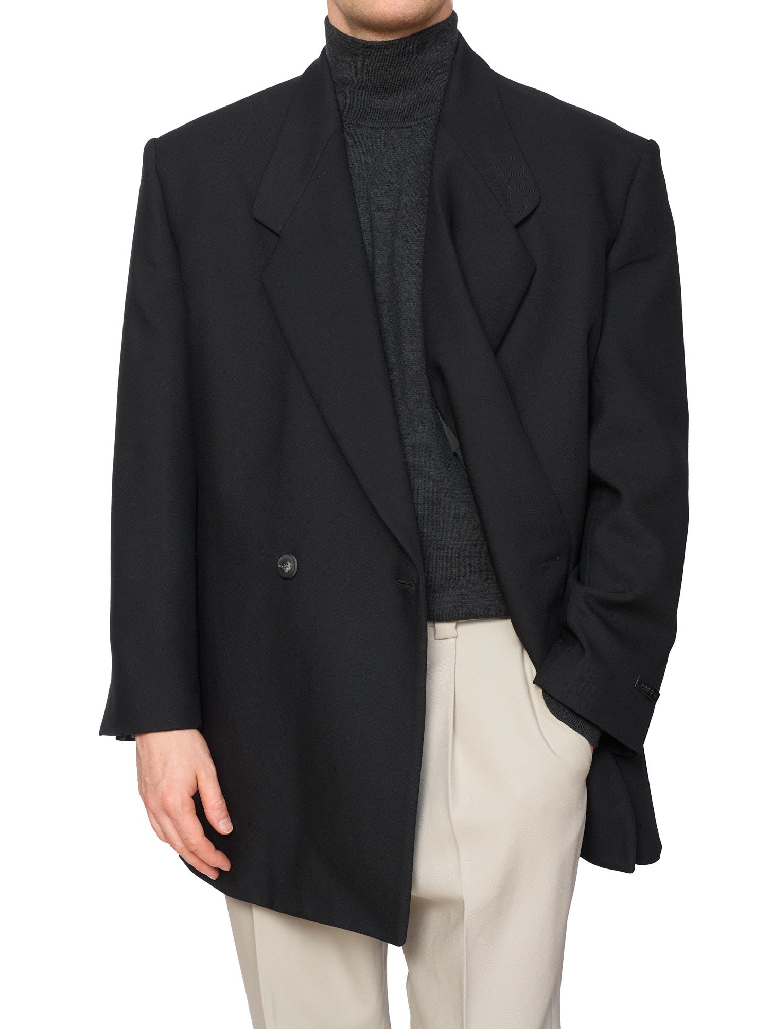 FEAR OF GOD Eternal Black Wool Double Breasted Suit Jacket EU 50 NEW U