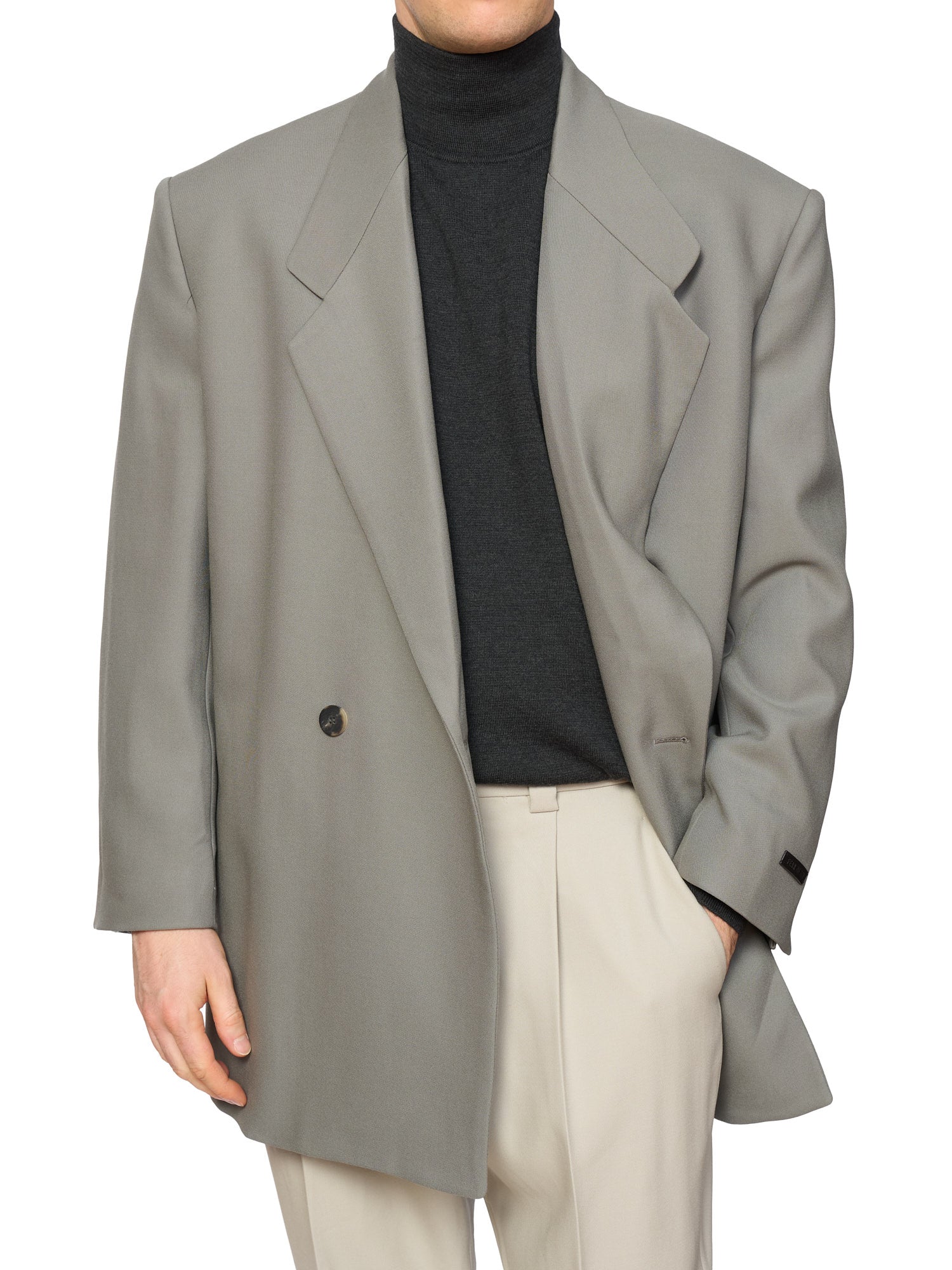 FEAR OF GOD Eternal Dusty Concrete Wool Double Breasted Suit Jacket EU