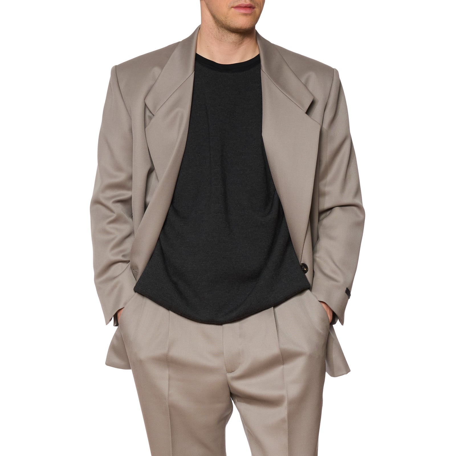 FEAR OF GOD ETERNAL Gray Dusty Cement Wool DB Suit Jacket EU 50 NEW US