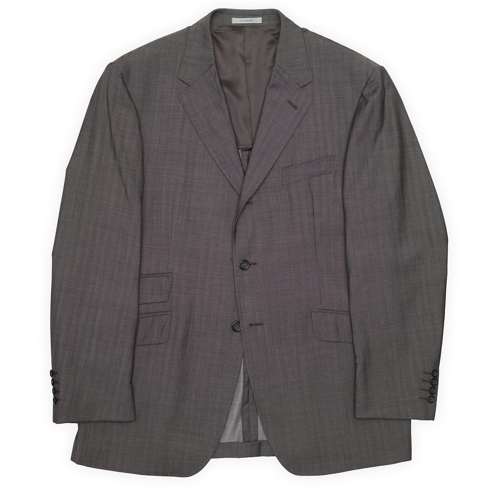 GASHGAJS Gray Herringbone Wool Super 100's Half Lined Jacket EU 56 NEW