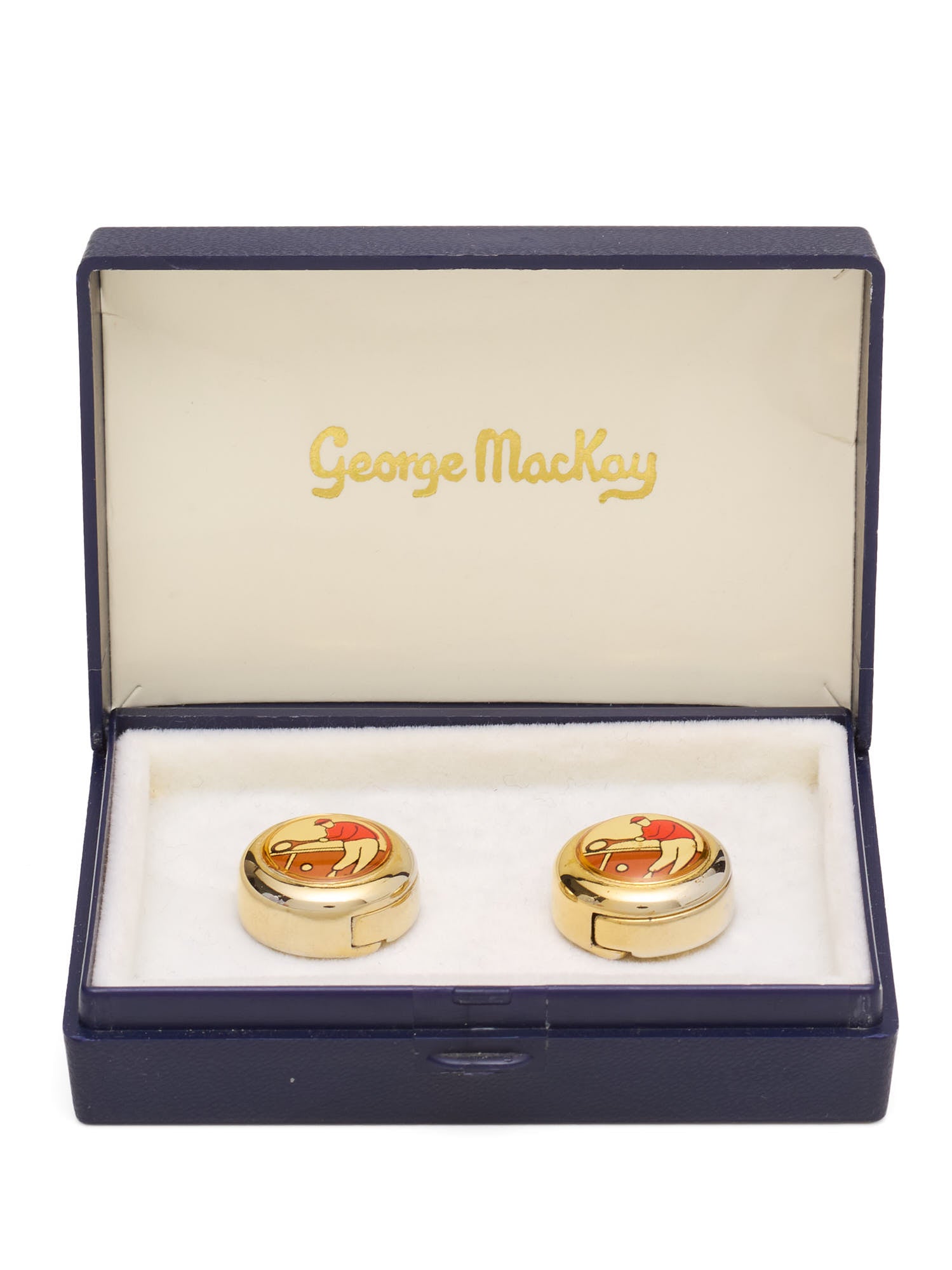 GEORGE MACKAY "Tennis" Gold Formal Shirt Button Covers NOS In Original