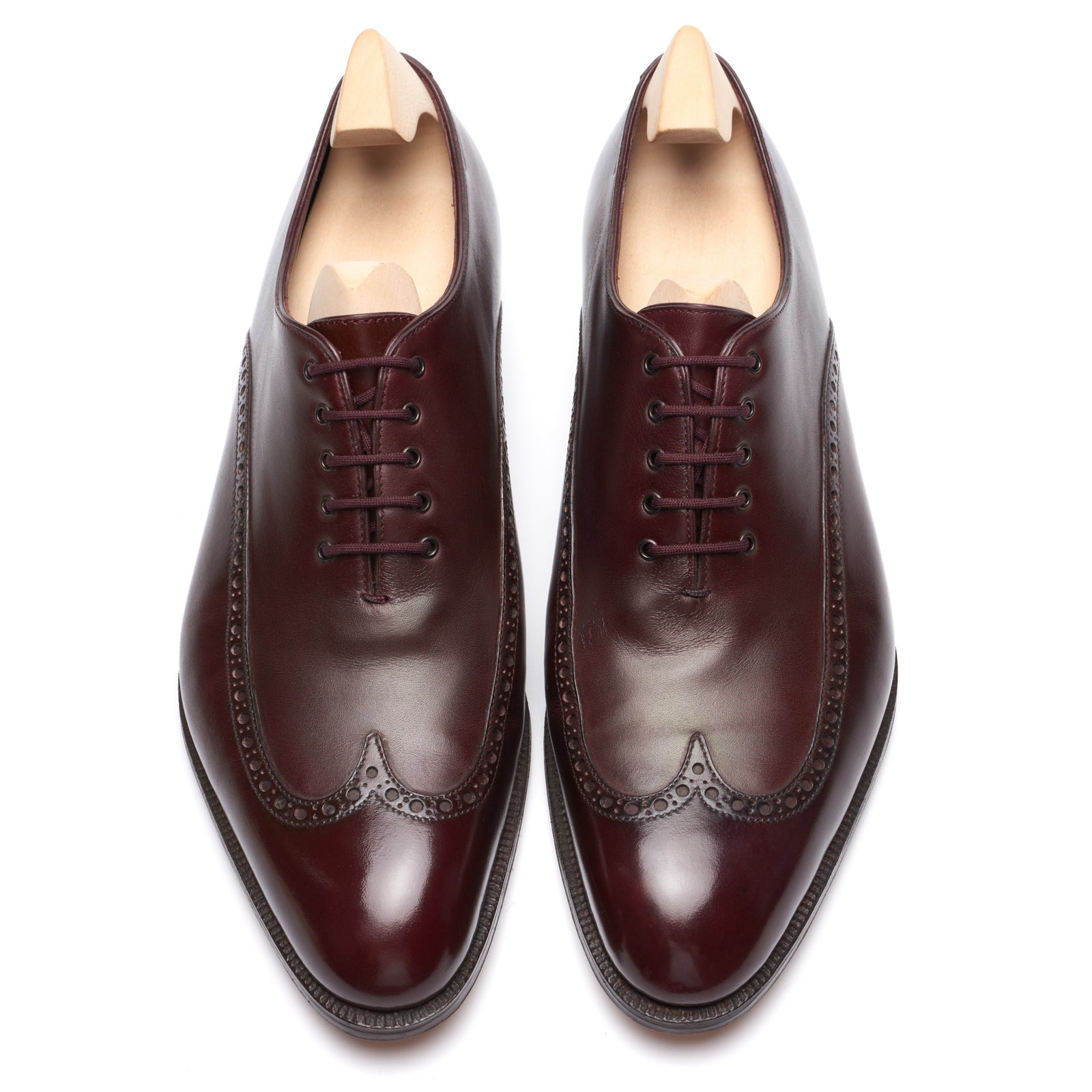 JOHN LOBB Paris Bespoke Dark Cherry Leather Oxford Shoes 7.5D US 8.5 N