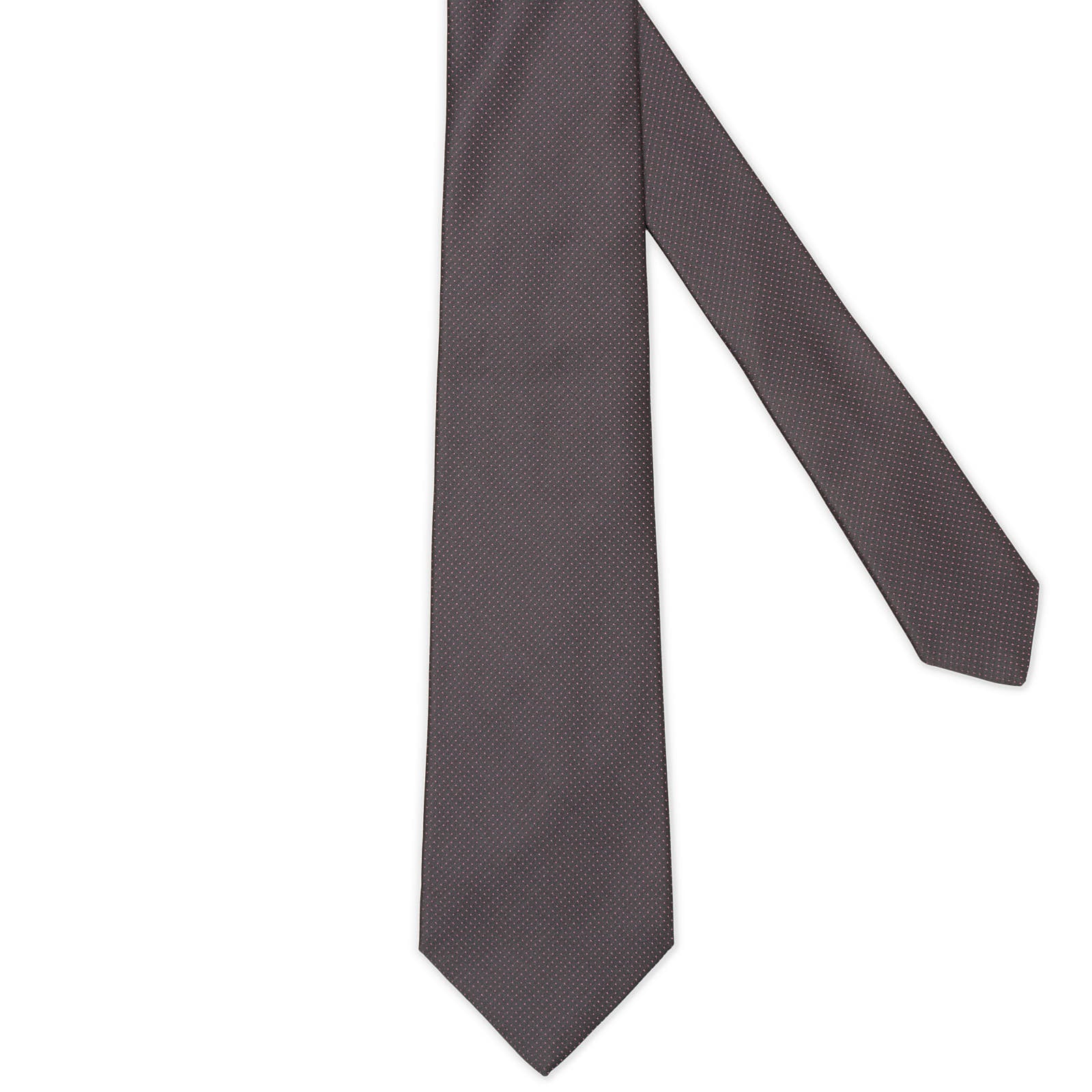 MATTABISCH of for VANNUCCI Satin Gray Micro Seven Fold Silk Tie NEW