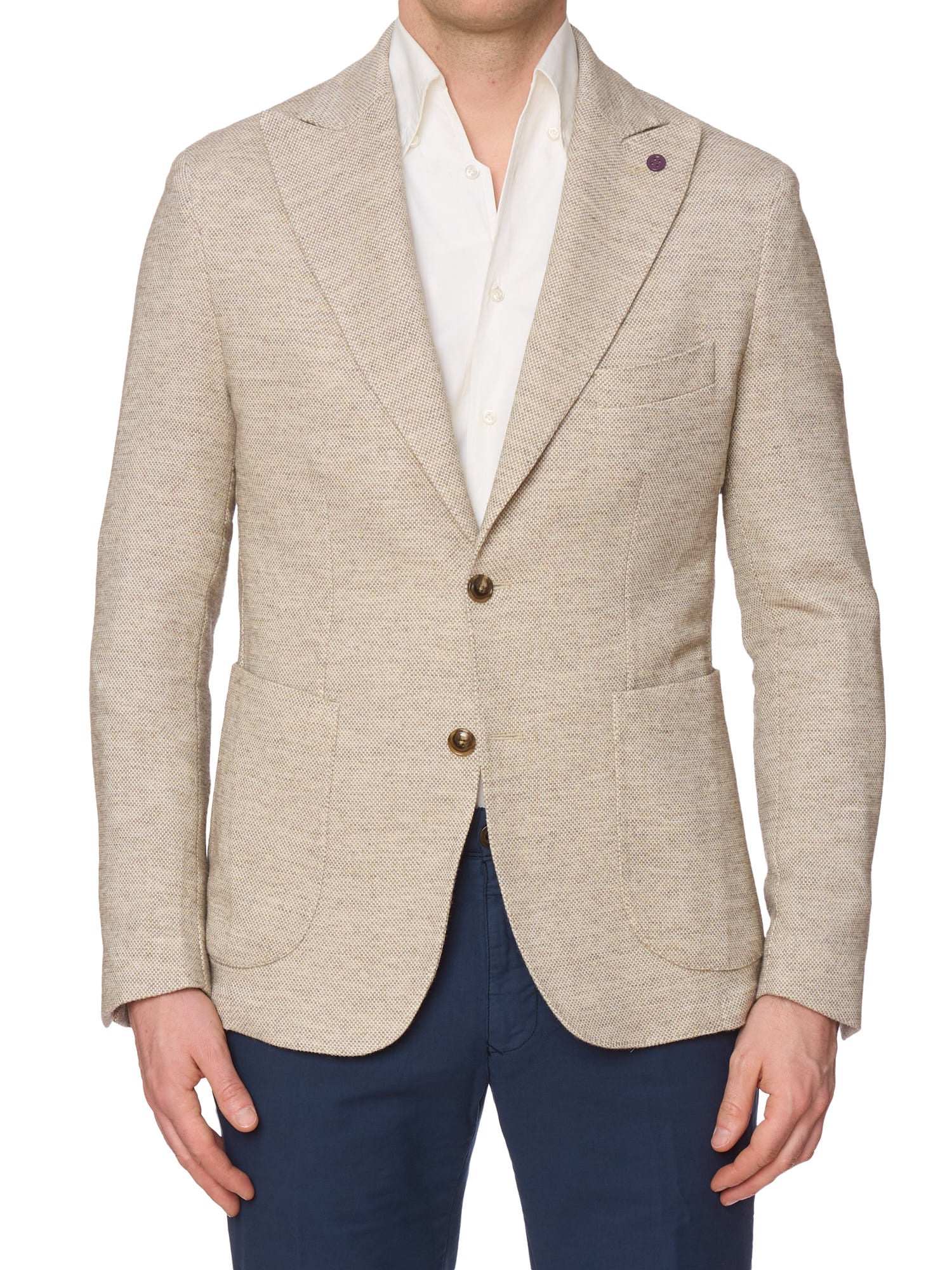 SARTORIA PARTENOPEA Beige "Bottoli" Hopsack Jacket EU 50 NEW US 40 Cur