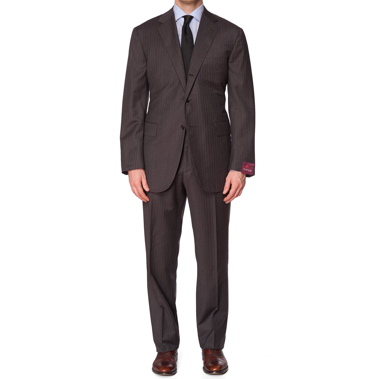 SARTORIA PARTENOPEA Diplomat Brown Super 150's Handmade Suit EU 56 US