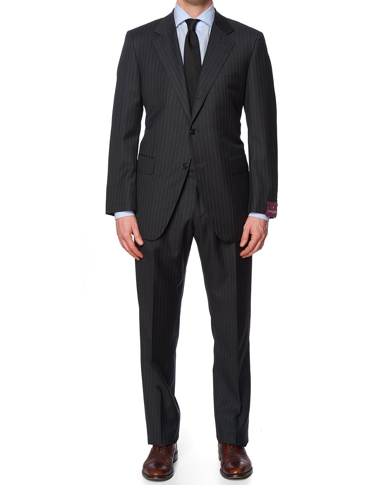 SARTORIA PARTENOPEA for VANNUCCI Gray Wool Handmade Suit EU 54 NEW US