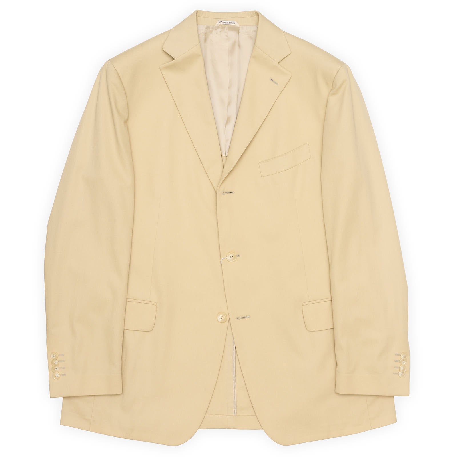 VANNUCCI Milano Beige Pure Cotton Half Lined Jacket EU 56 NEW US 46