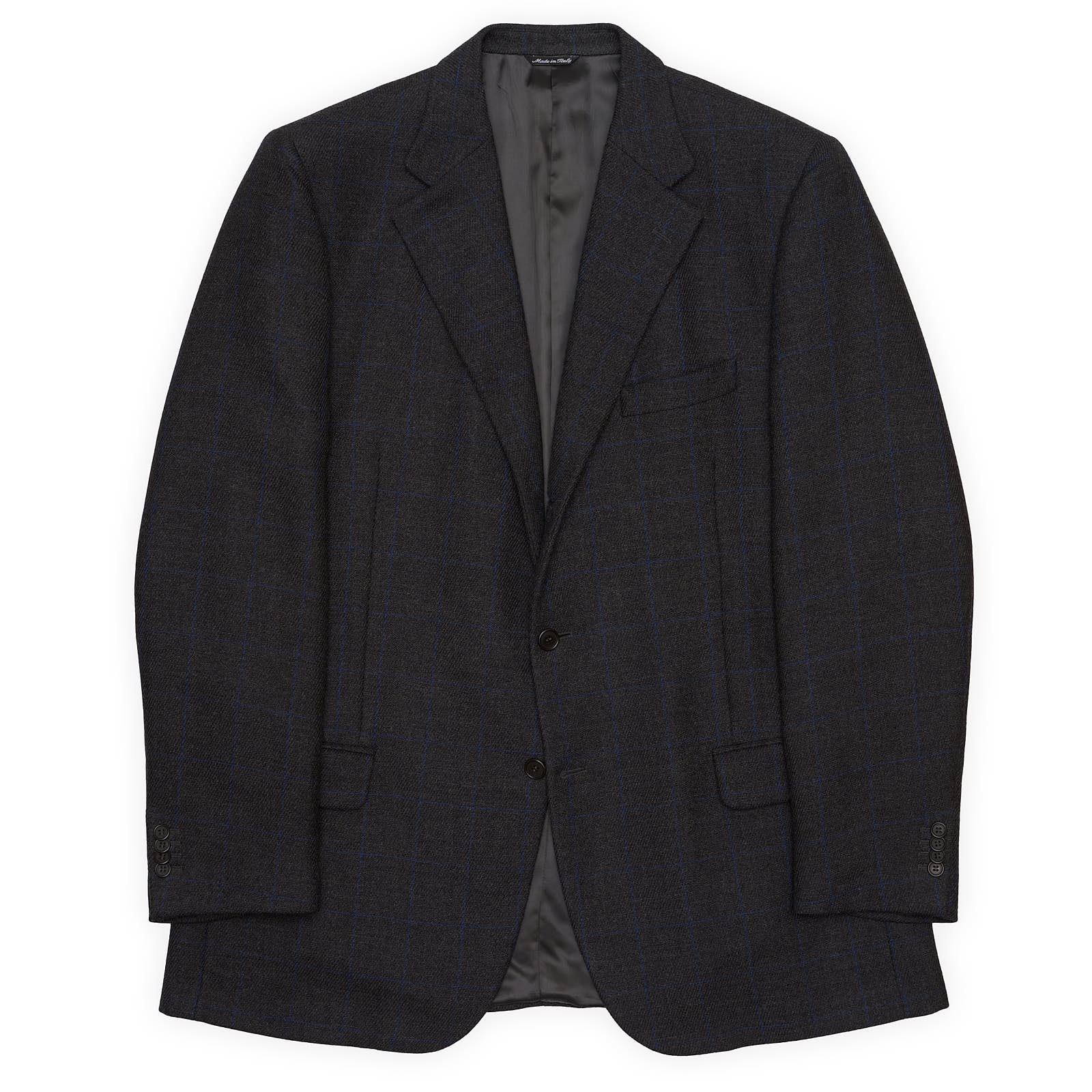VANNUCCI Gray Windowpane Loro Piana Wool-Cashmere Jacket EU 58 NEW US