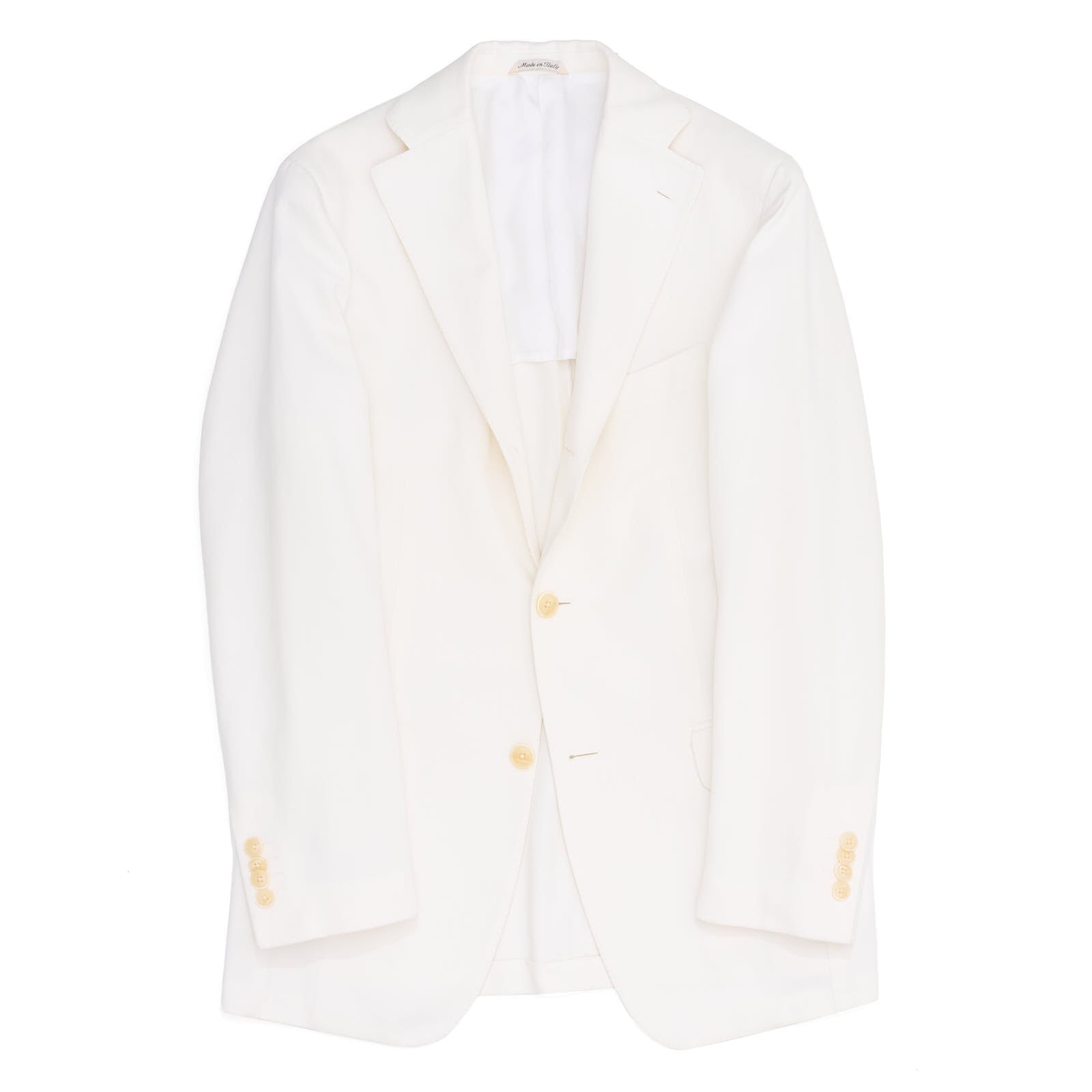 VANNUCCI Milano White Pure Cotton Half Lined Twill Jacket EU 46 NEW US