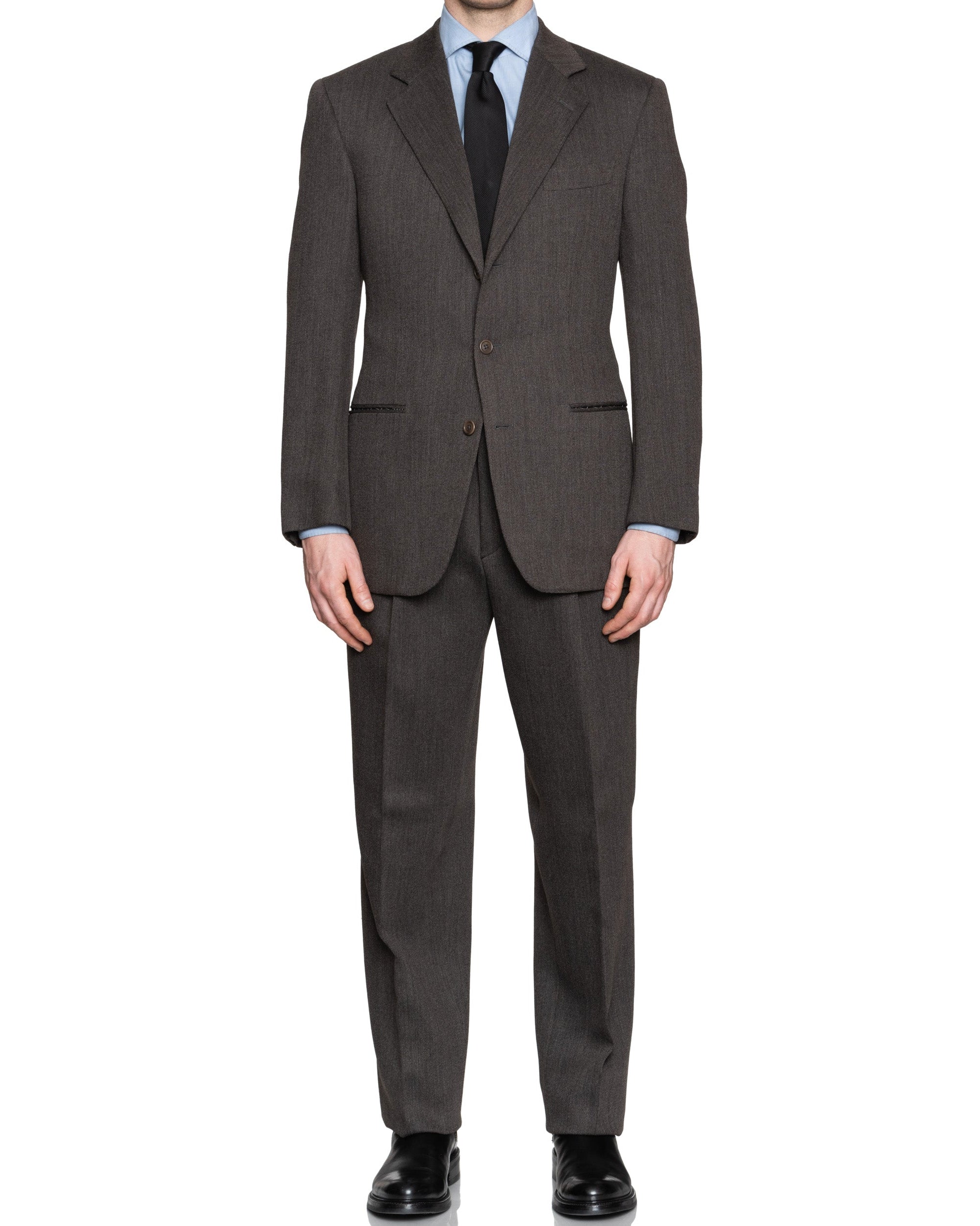 Vintage CORSOCHIARO by CASTANGIA Dark Brown Wool Suit EU 50 NEW US 40