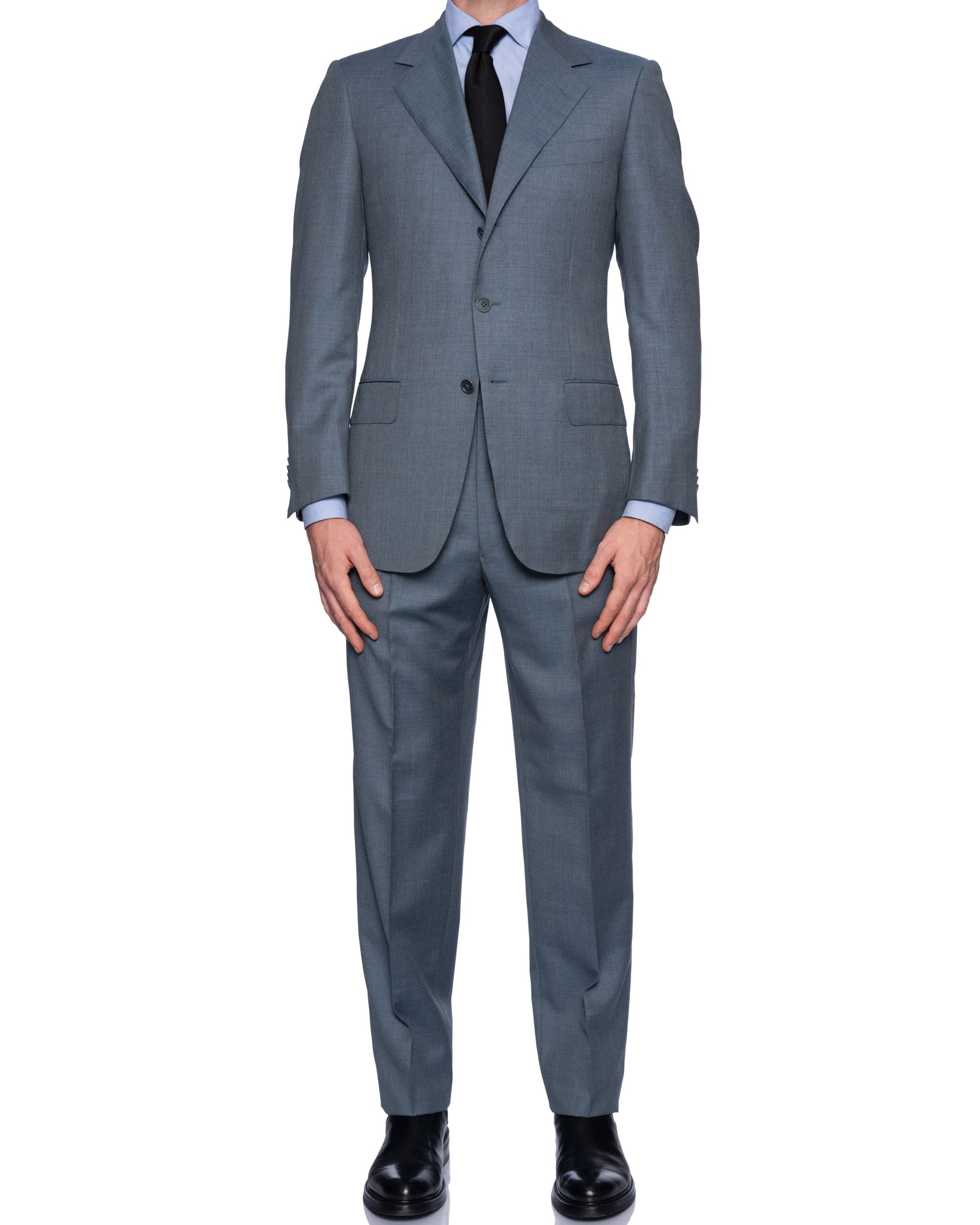 SARTORIA CASTANGIA Handmade Gray-Blue Wool Suit