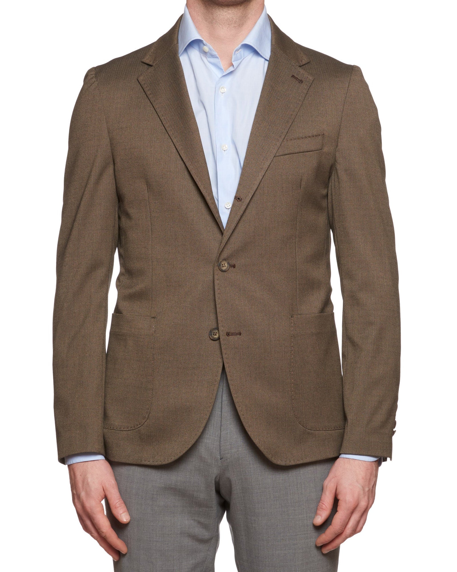 VINCENZO PALUMBO "Alfred" Tan Herringbone Wool Jacket EU 48 NEW US 36