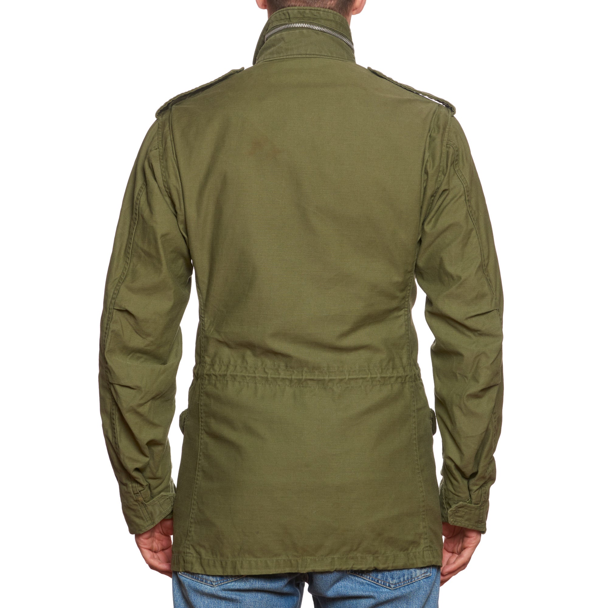 Vintage M-65 Olive Military Field Jacket S Long 1971 Aluminium Zipper